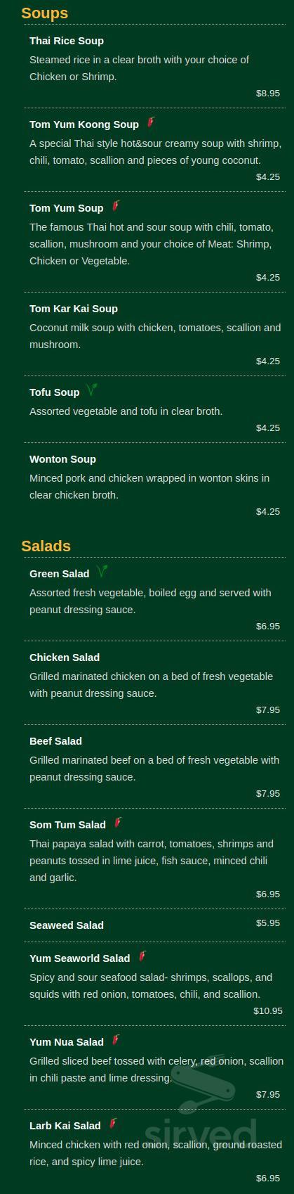 Menu - Boston MA's Kapow Thai Cuisine | Sirved