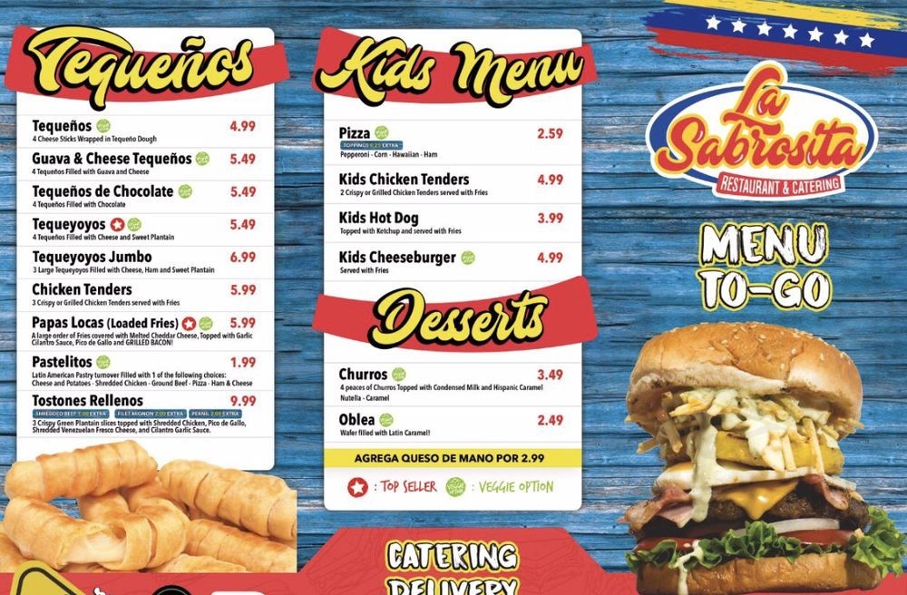 La Sabrosita Restaurant & Catering menu in Lilburn, Georgia, USA