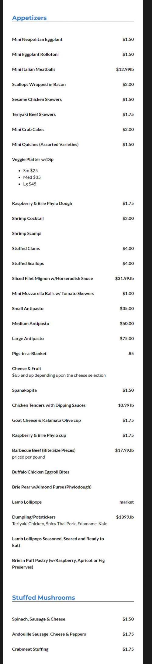 Forte's Gourmet Market & Catering menu in Guilford, Connecticut, USA