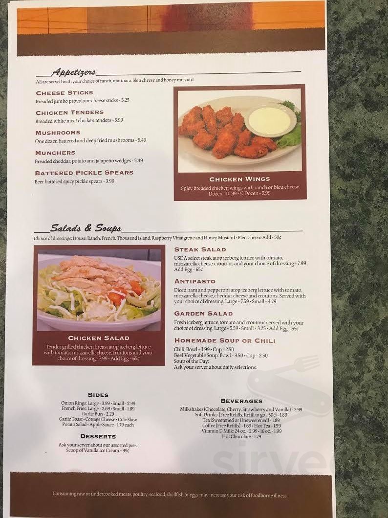 Parkette Family Restaurant menu in Clarksburg, West Virginia, USA