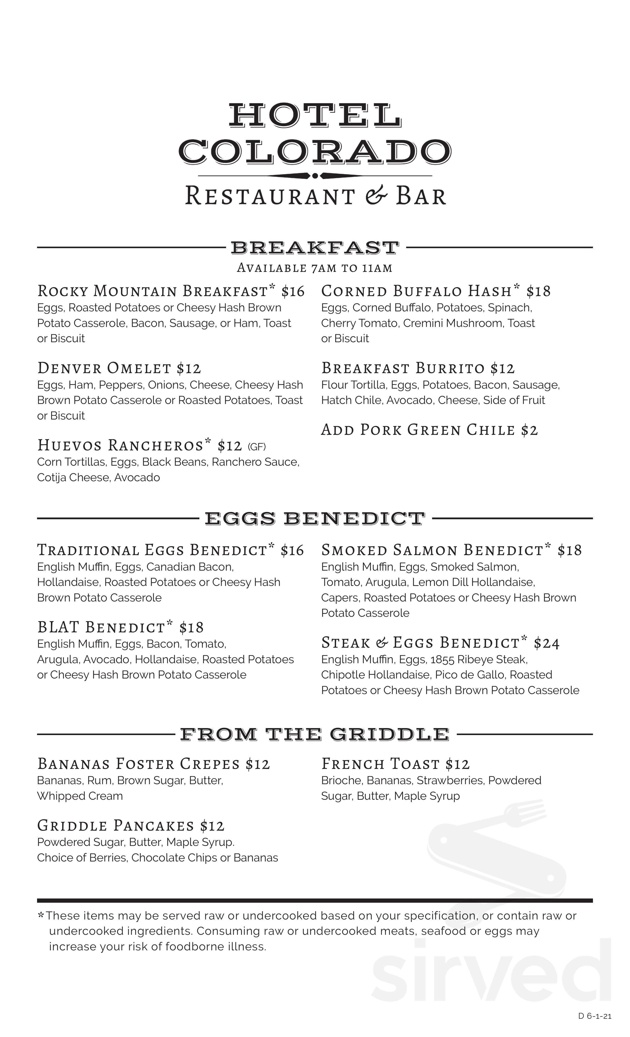 Menu for Legends Coffee & Gift Shop in Glenwood Springs, Colorado ...