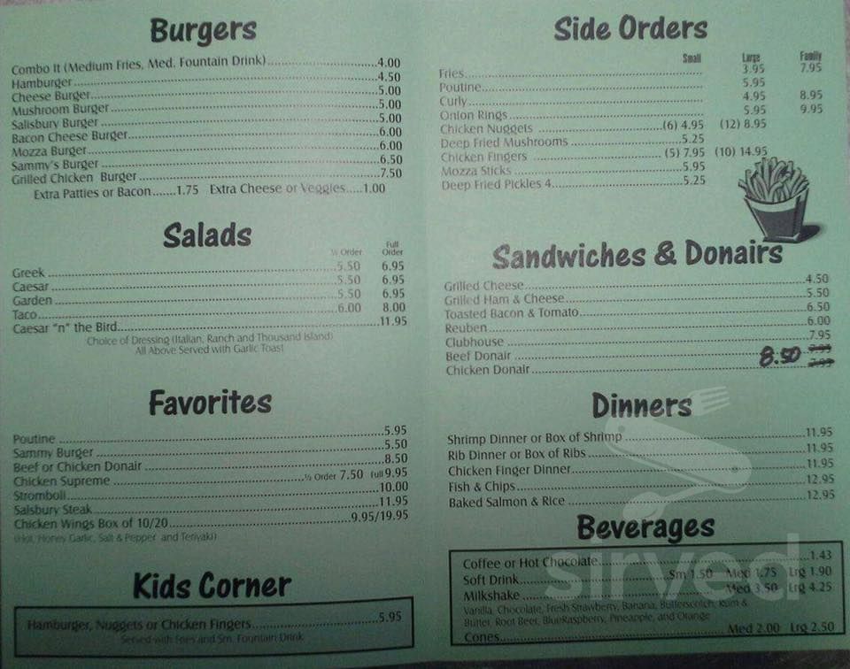 Rj's Diner & Pizzeria menus in Grimshaw, Alberta, Canada