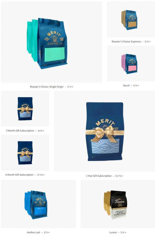 Merit Coffee menu in San Antonio, Texas, USA