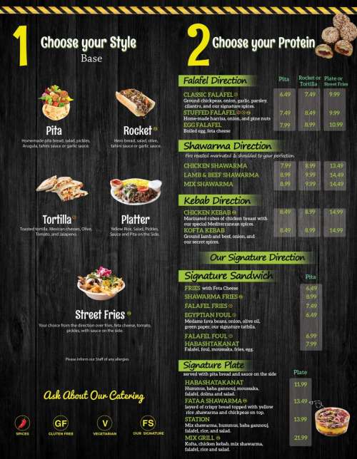 Falafel Station menu in Jersey City, New Jersey, USA