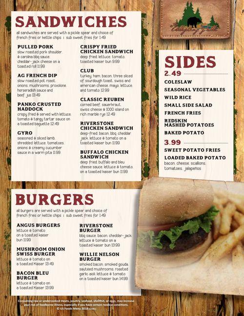 Allegheny Grille menu in Foxburg, Pennsylvania, USA