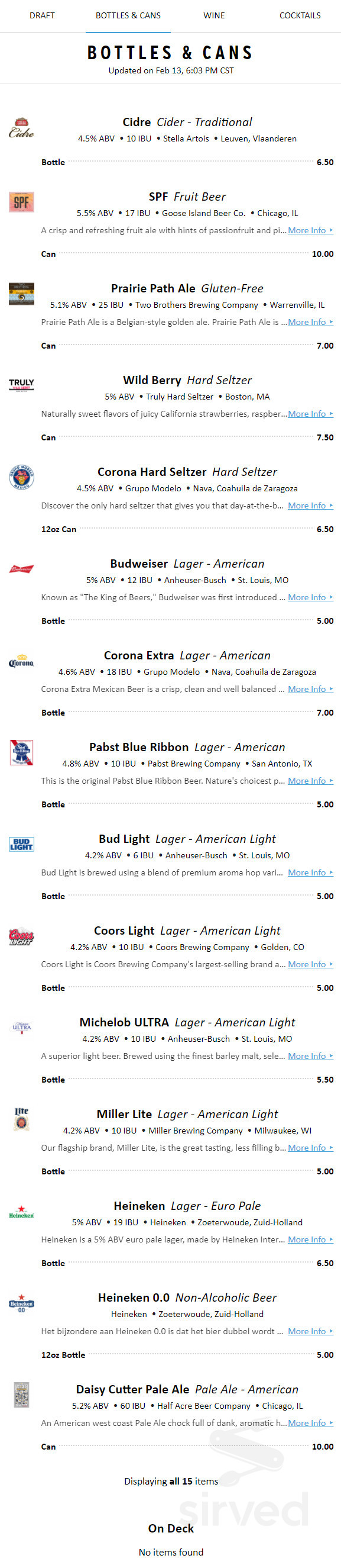 Kings Dining & Entertainment menu in Rosemont, Illinois, USA