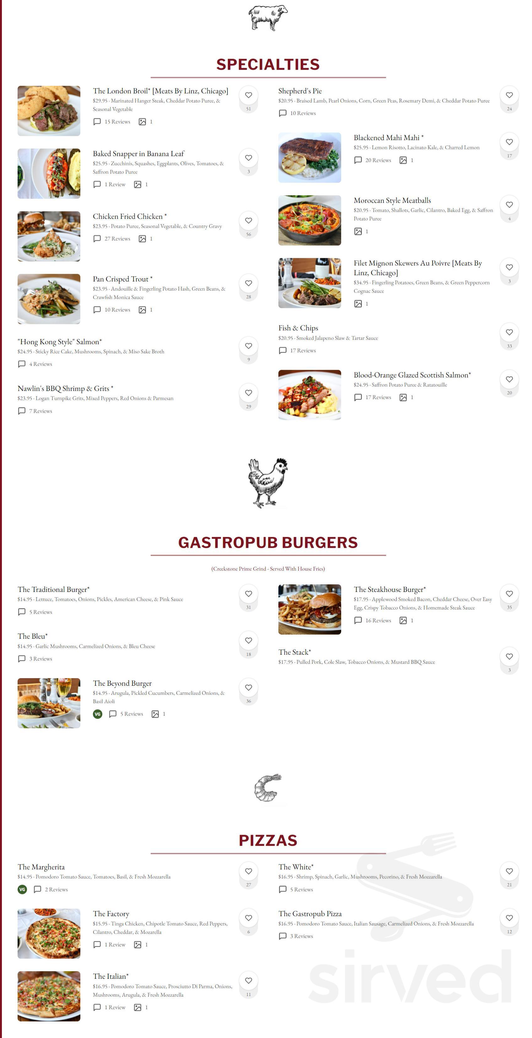 Salt Factory Pub "Roswell" menu in Roswell, Georgia, USA