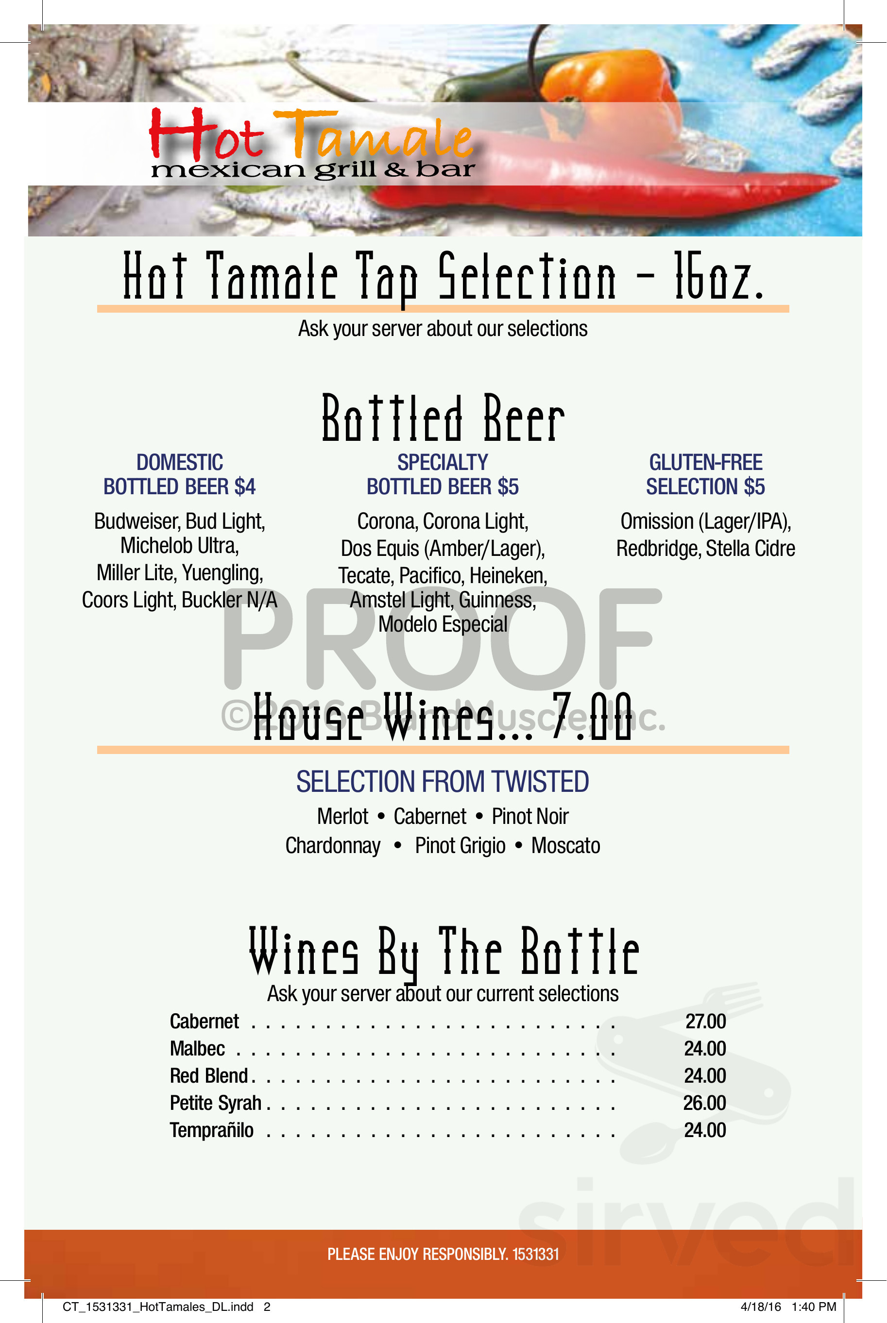 Hot Tamale Mexican Grill & Bar menu in Seymour, Connecticut, USA