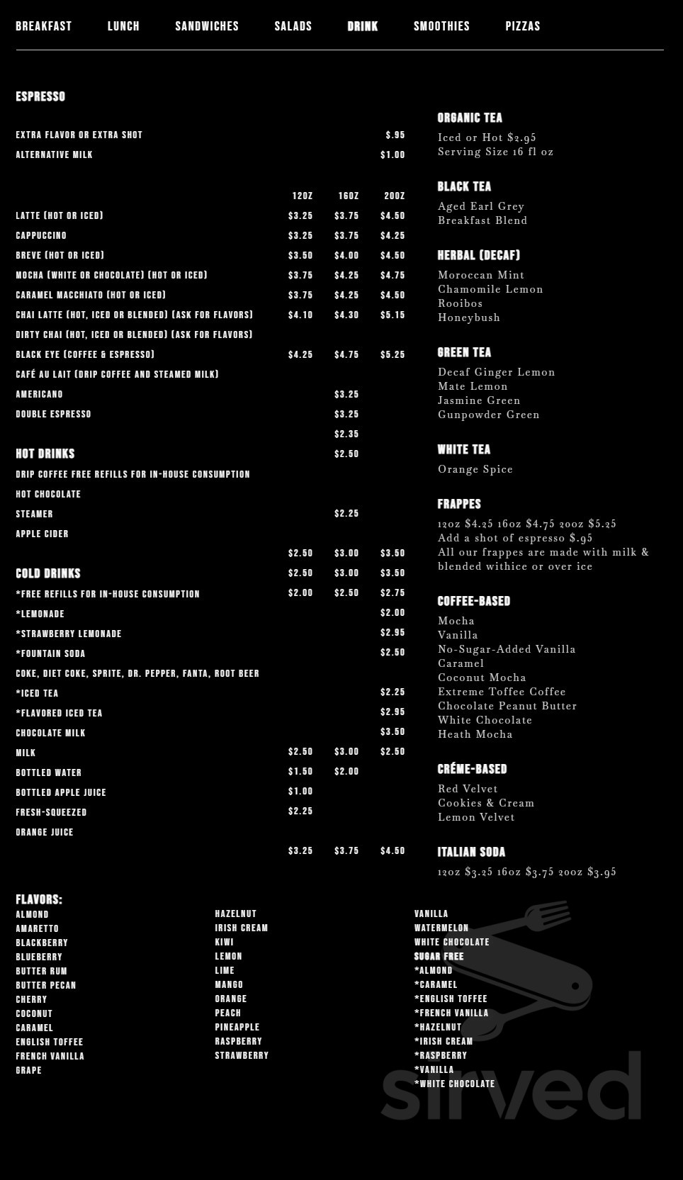 Midtown Cafe menu in Sheridan, Wyoming, USA