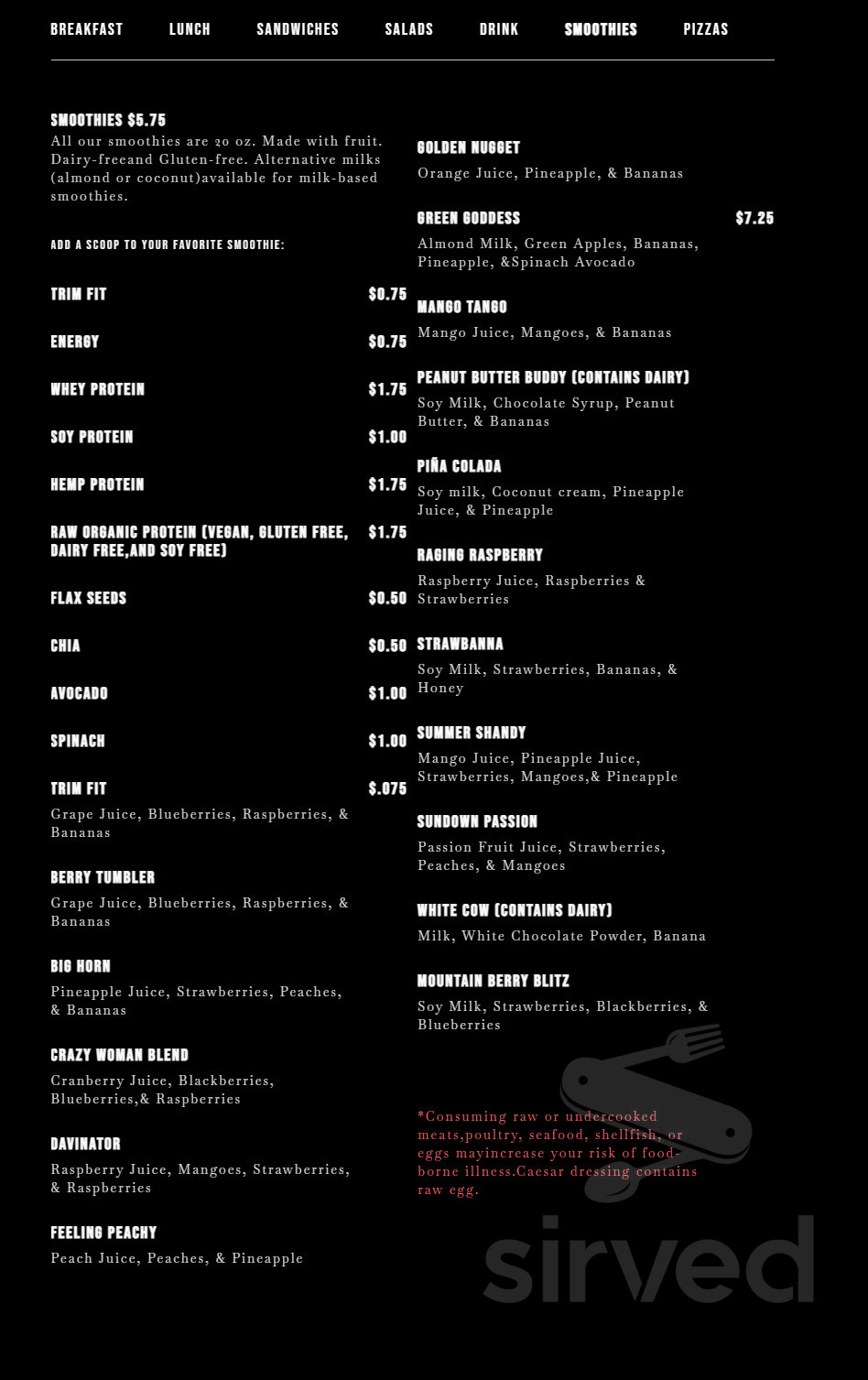 Midtown Cafe menu in Sheridan, Wyoming, USA