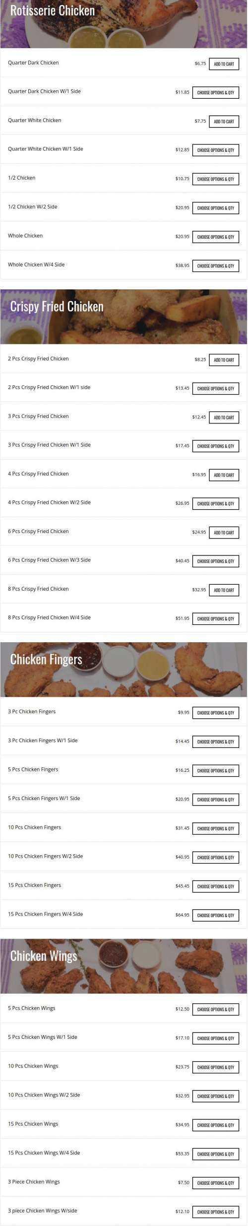 Mister Chicken 2 menu in Queens, New York, USA