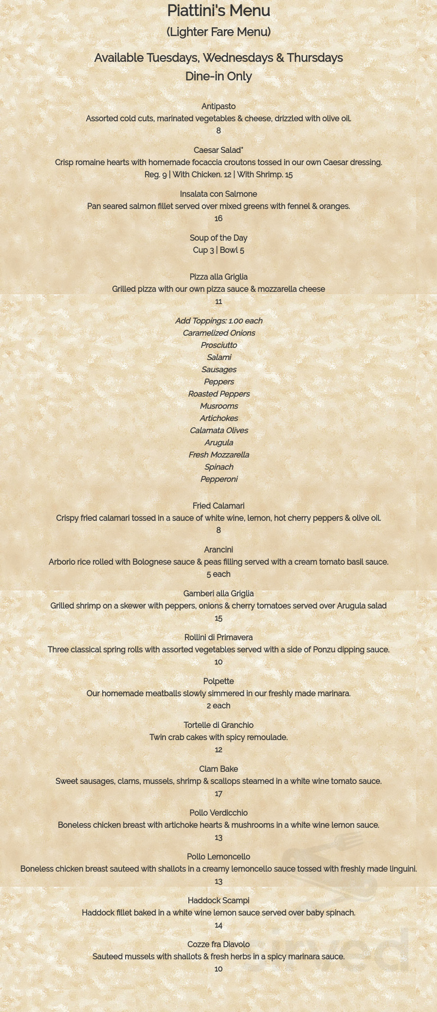 Menu - Amesbury MA's Ristorante Molise | Sirved