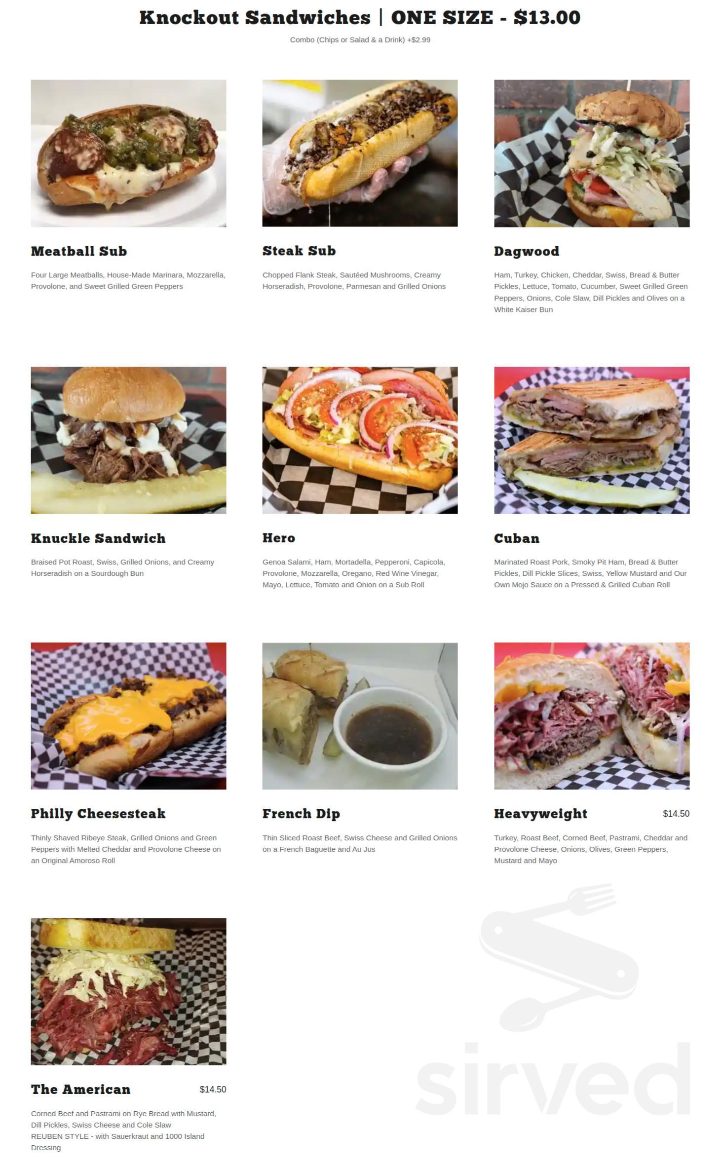 Knuckle Sandwiches menu in Mesa, Arizona, USA