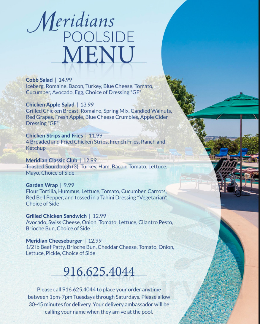Meridians Restaurant menu in Lincoln, California, USA