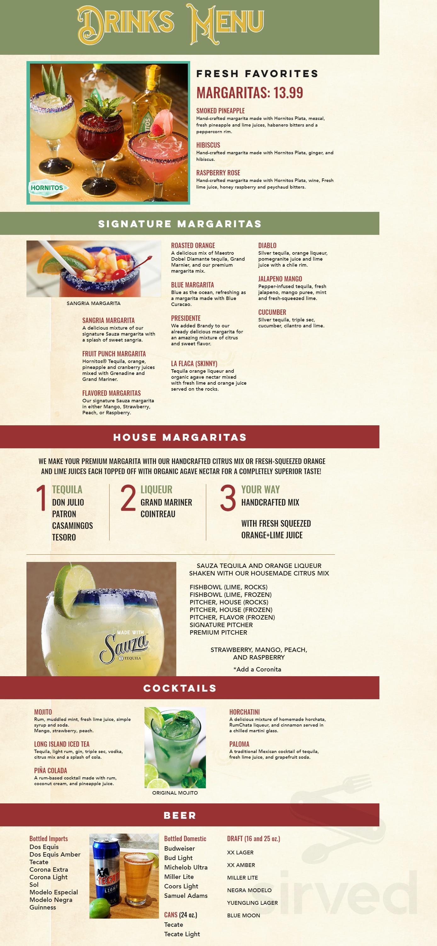 Menu - Bethel Park PA's Emiliano's Mexican Restaurant & Bar (Bethel ...