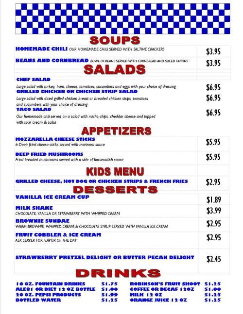Broadway Cafe menu in Winchester, Kentucky, USA