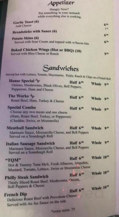 Alpine Pizza menu in Flagstaff, Arizona, USA