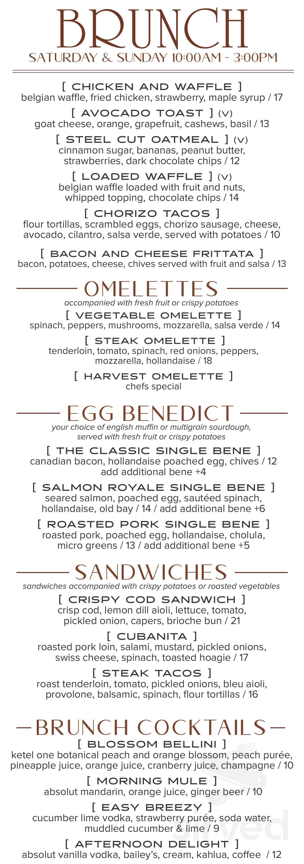 Harvest Restaurant & Bar menu in The Villages, Florida, USA