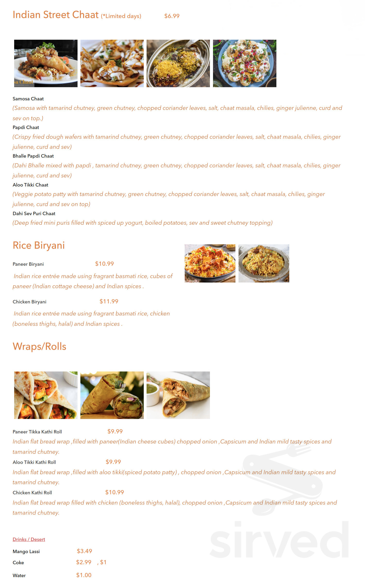 Northern Curry Pleasanton menu in Pleasanton, California, USA