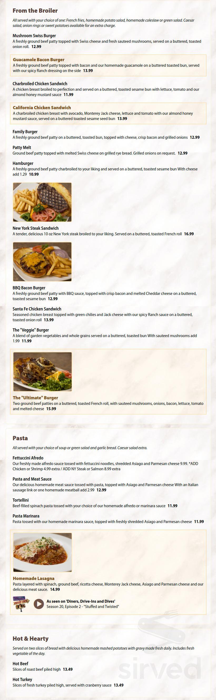 Rosine's Restaurant menu in Monterey, California, USA