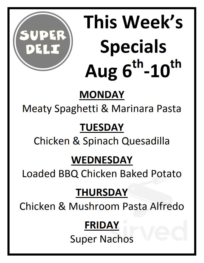 Super Chicken menu in Houston, Texas, USA