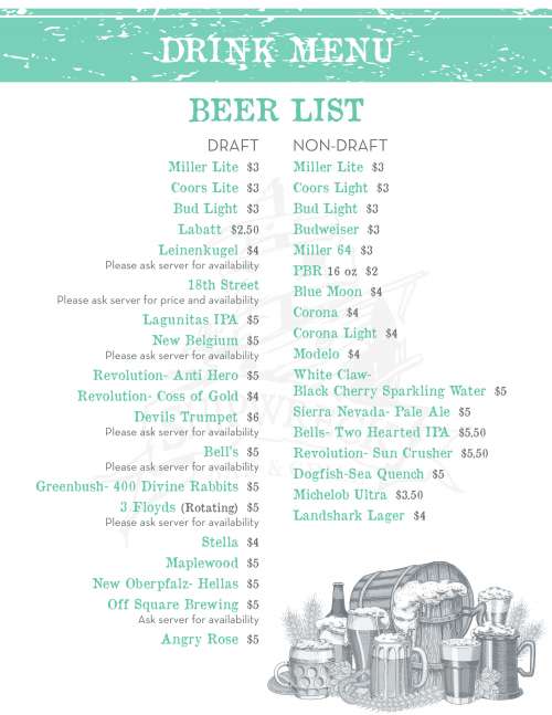 Shipwreck Bar & Grill menu in Griffith, Indiana, USA