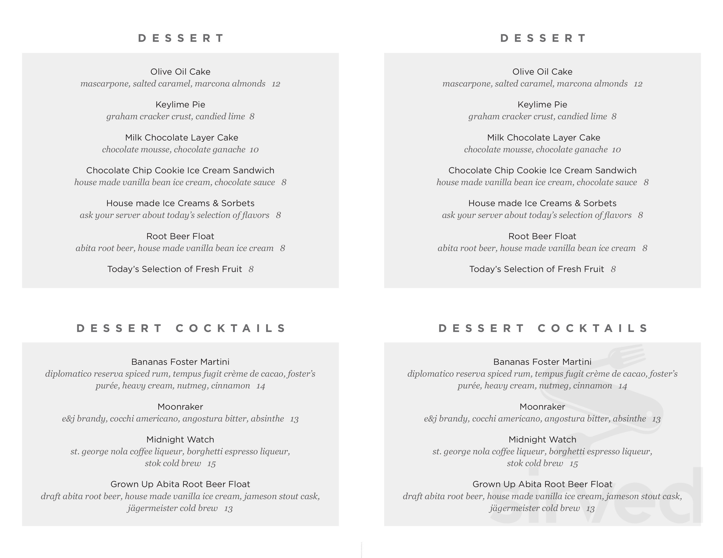 Menu - Miramar Beach FL's Emeril's Coastal | Sirved