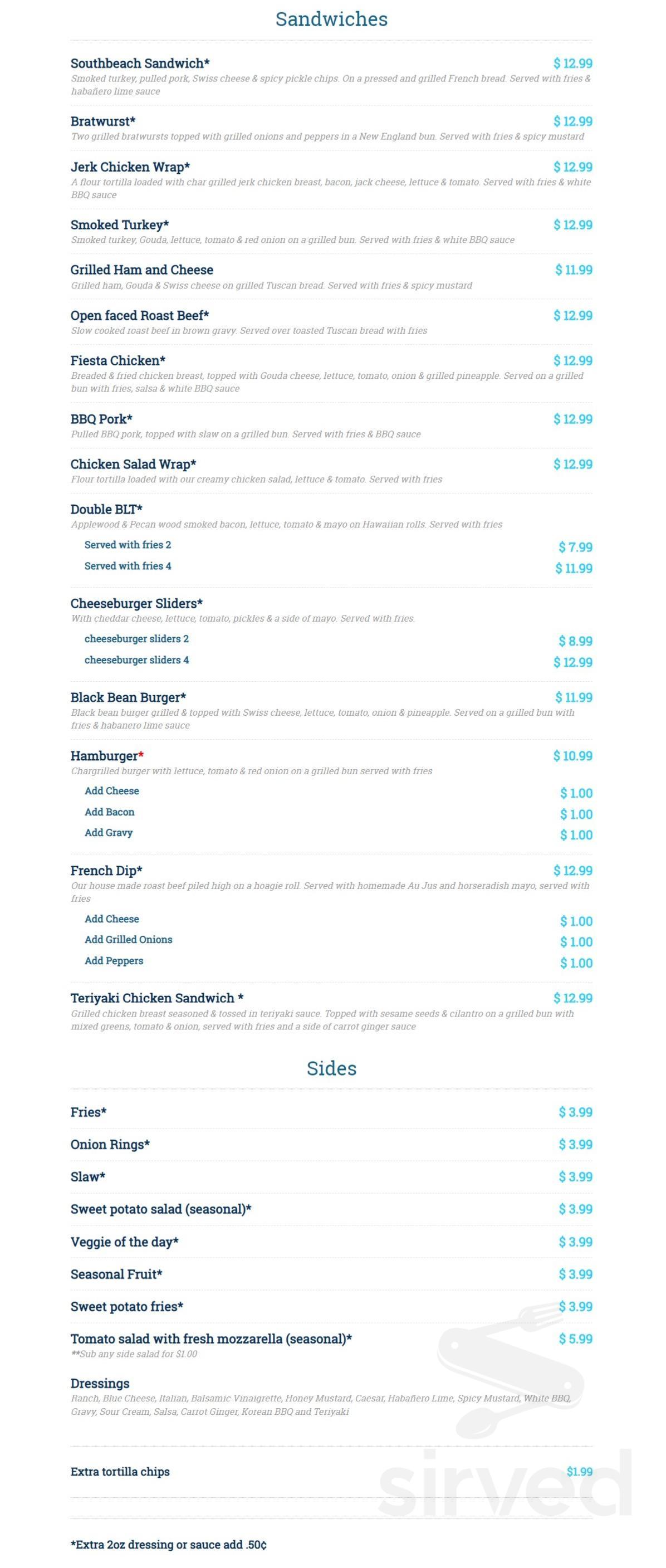 Twilight Tavern menu in Nashville, Tennessee, USA