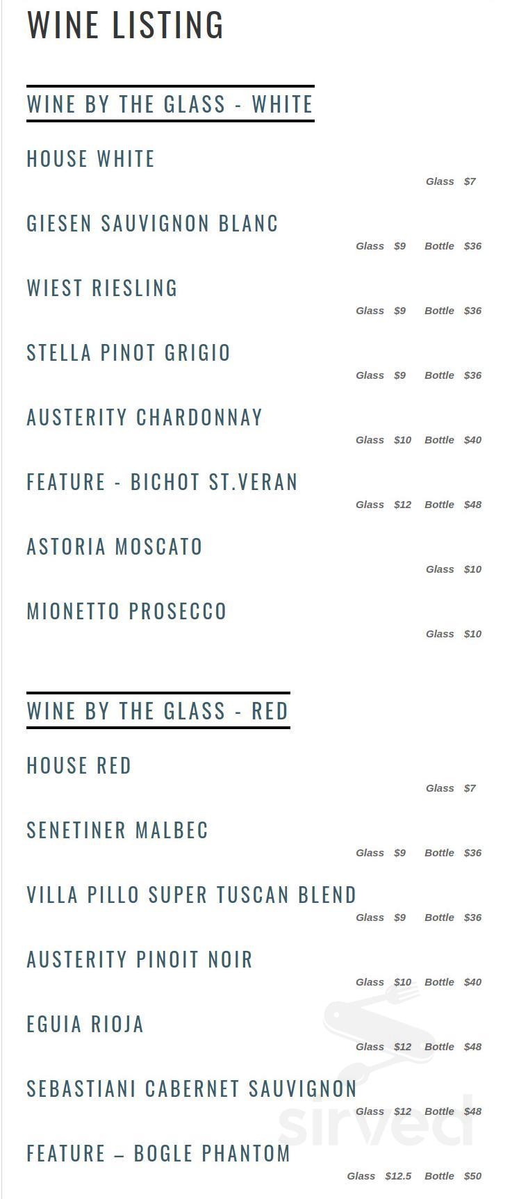 The Barn Restaurant at Allenberry menu in Boiling Springs, Pennsylvania ...