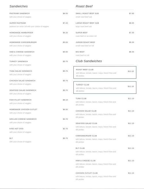 Londi's of Peabody menu in Peabody, Massachusetts, USA