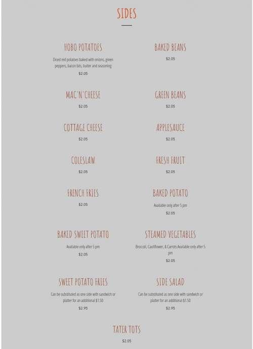 Pauly's BBQ menu in Arthur, Illinois, USA