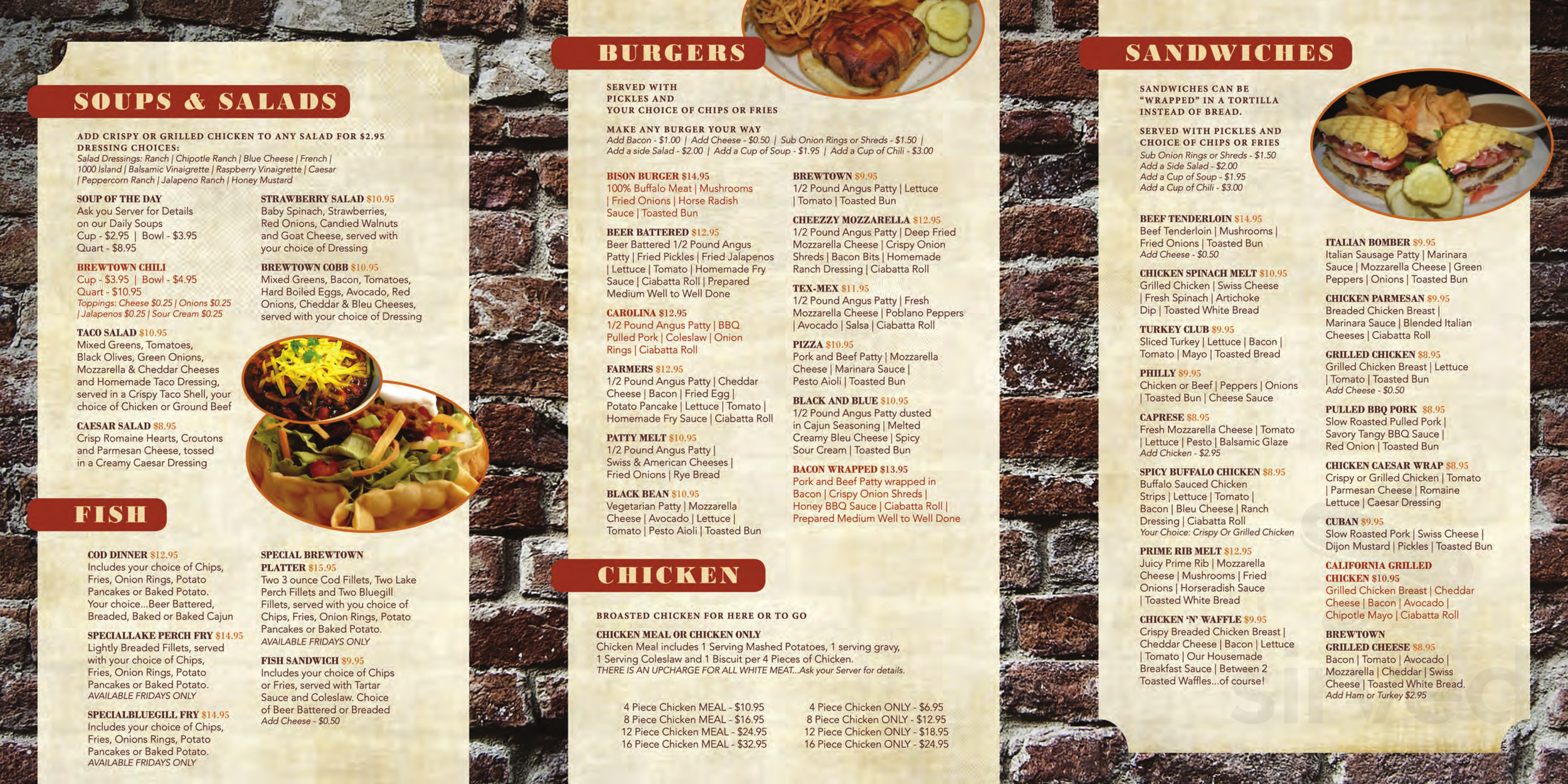 Brewtown Eatery Bar & Grill menus in Milwaukee, Wisconsin, United States