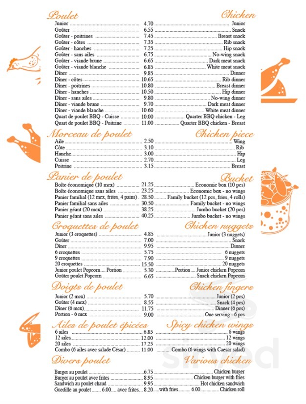 Restaurant Maribel menus in Caraquet, New Brunswick, Canada