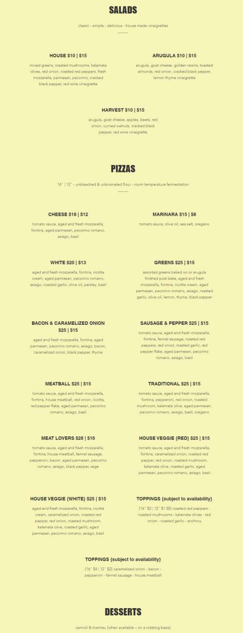 Moonlight Pizza menu in Pen Argyl, Pennsylvania, USA