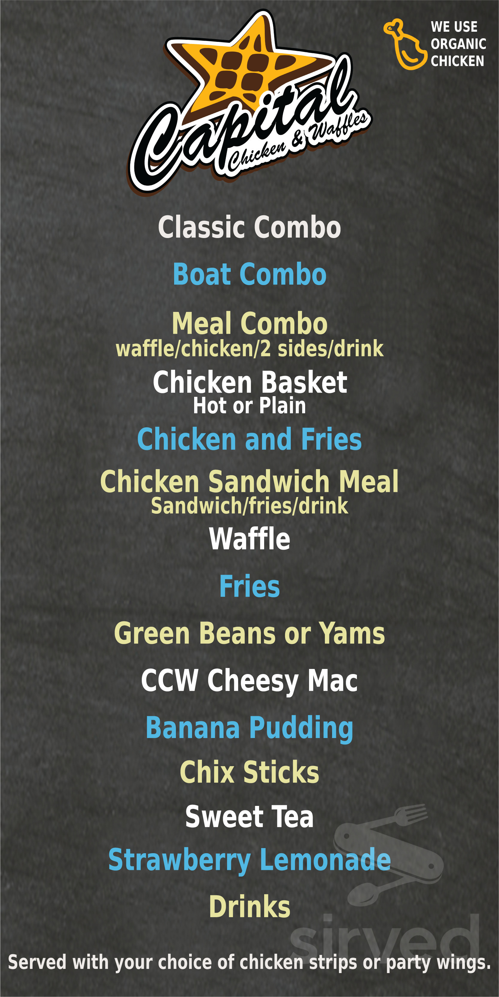 Menu - Fort Washington MD's Capital Chicken and Waffles | Sirved