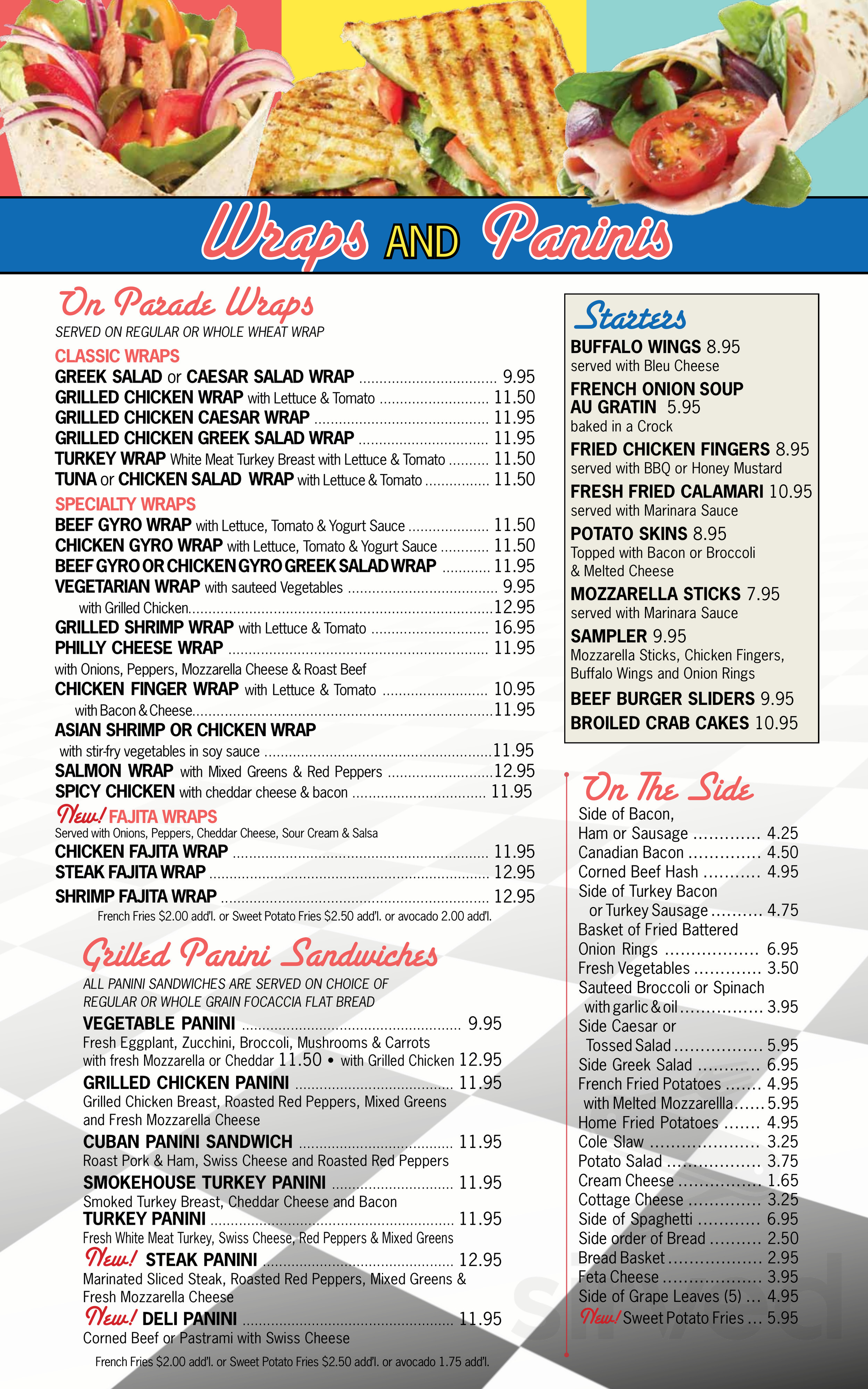 Menu - Woodbury NY's On Parade Diner | Sirved