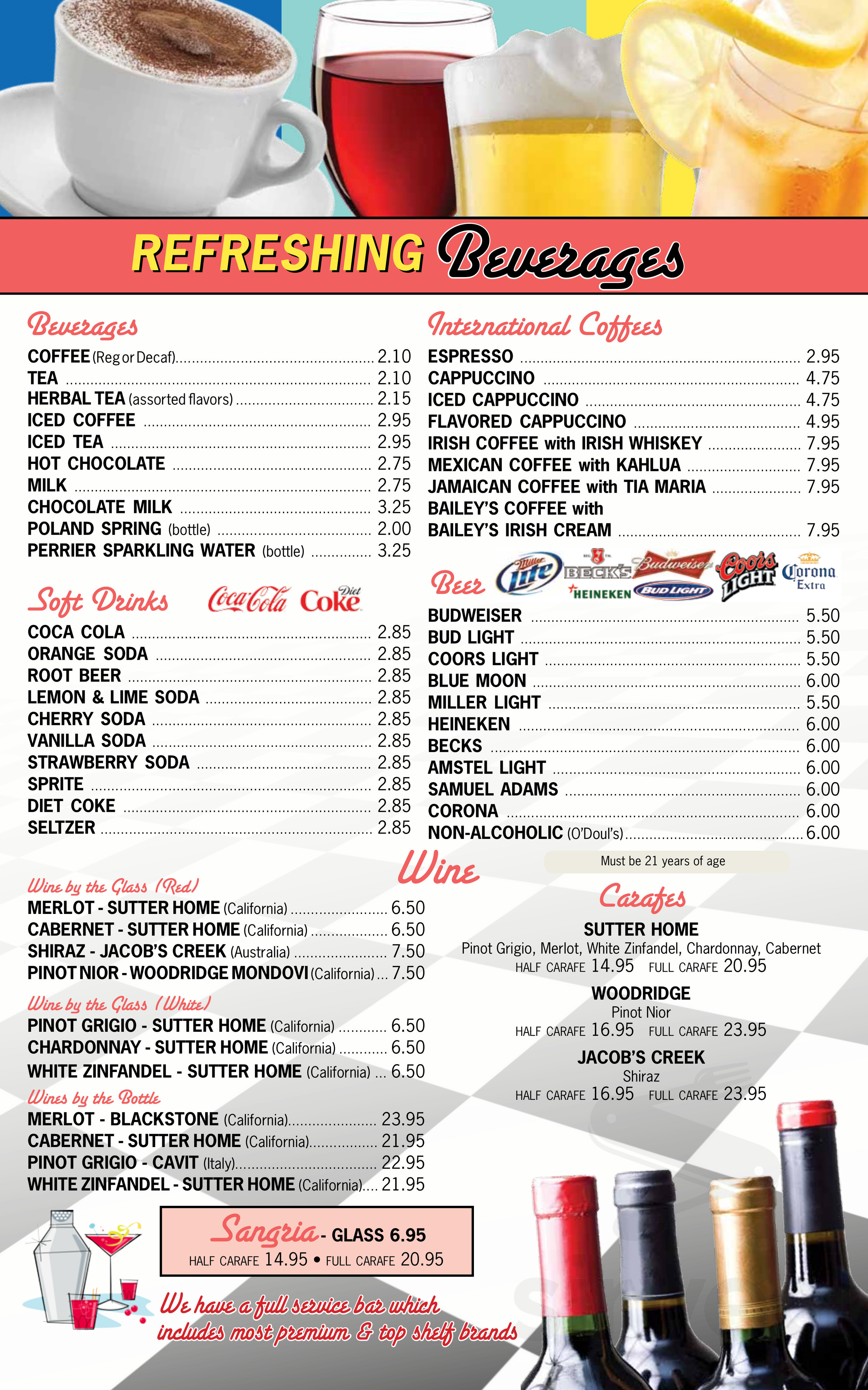 Menu - Woodbury NY's On Parade Diner | Sirved
