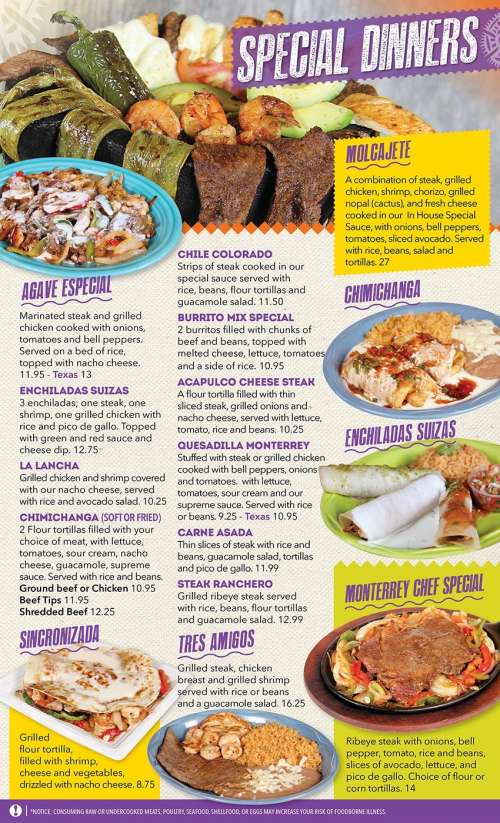Monterrey Mexican Restaurant menu in Jonesboro, Georgia, USA