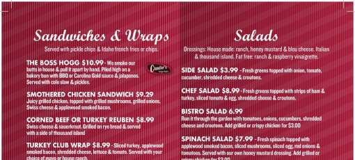 Menu for Chandler's Burger Bistro in Cincinnati, OH | Sirved