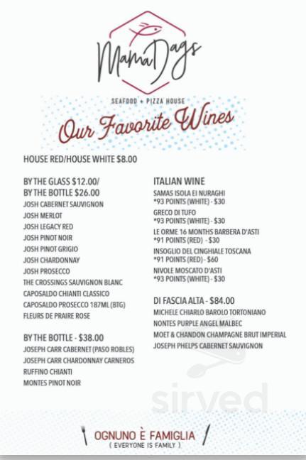 Mama Dag's Seafood & Pizza House menu in West Orange, New Jersey, USA