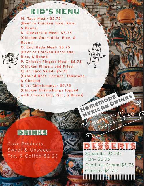 Tucán Mexican Restaurant menu in Pensacola, Florida, USA