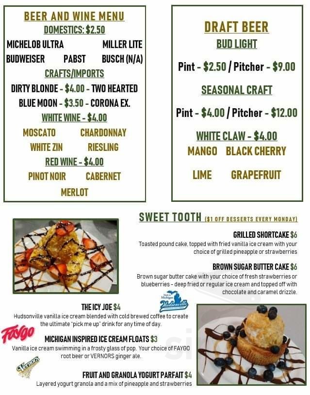 The Fox Den Restaurant menus in Houghton Lake, Michigan, United States