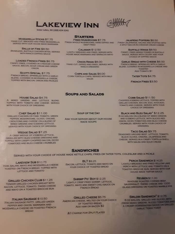 Lakeview Inn menus in Dowagiac, Michigan, United States