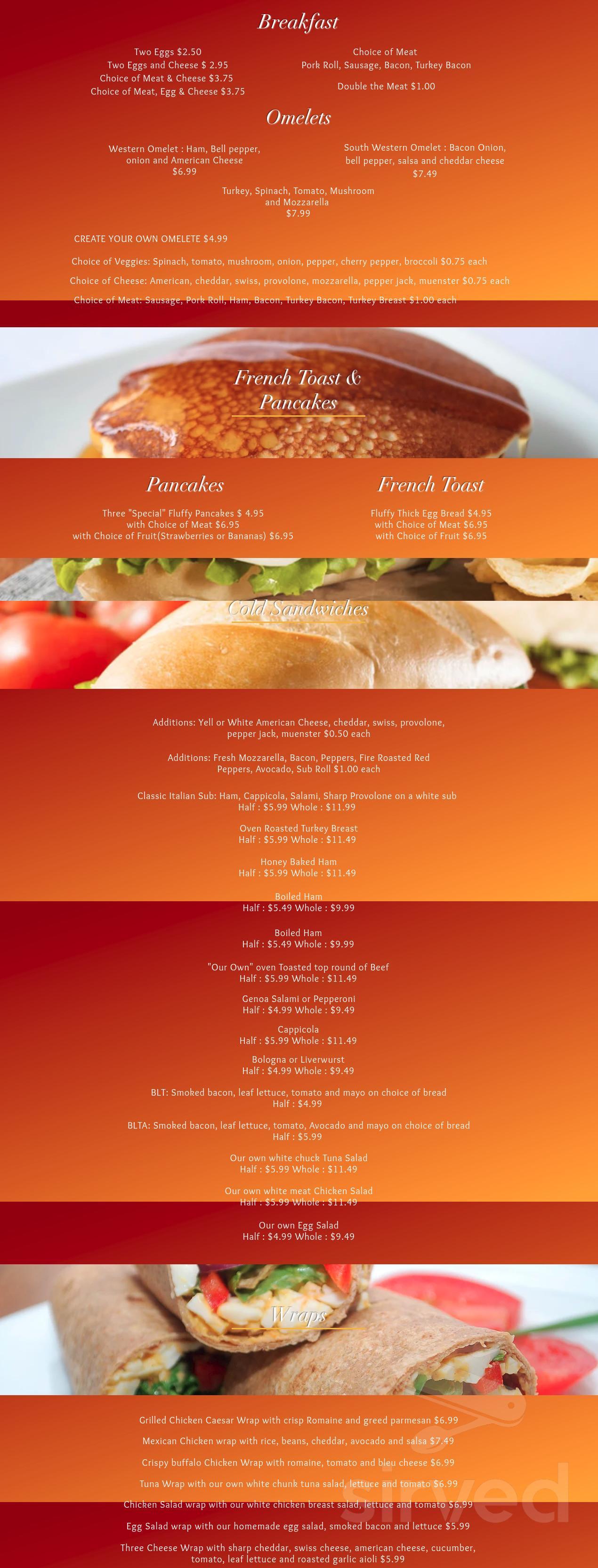 Menu for JP'S Deli & Catering in Somerville, NJ | Sirved