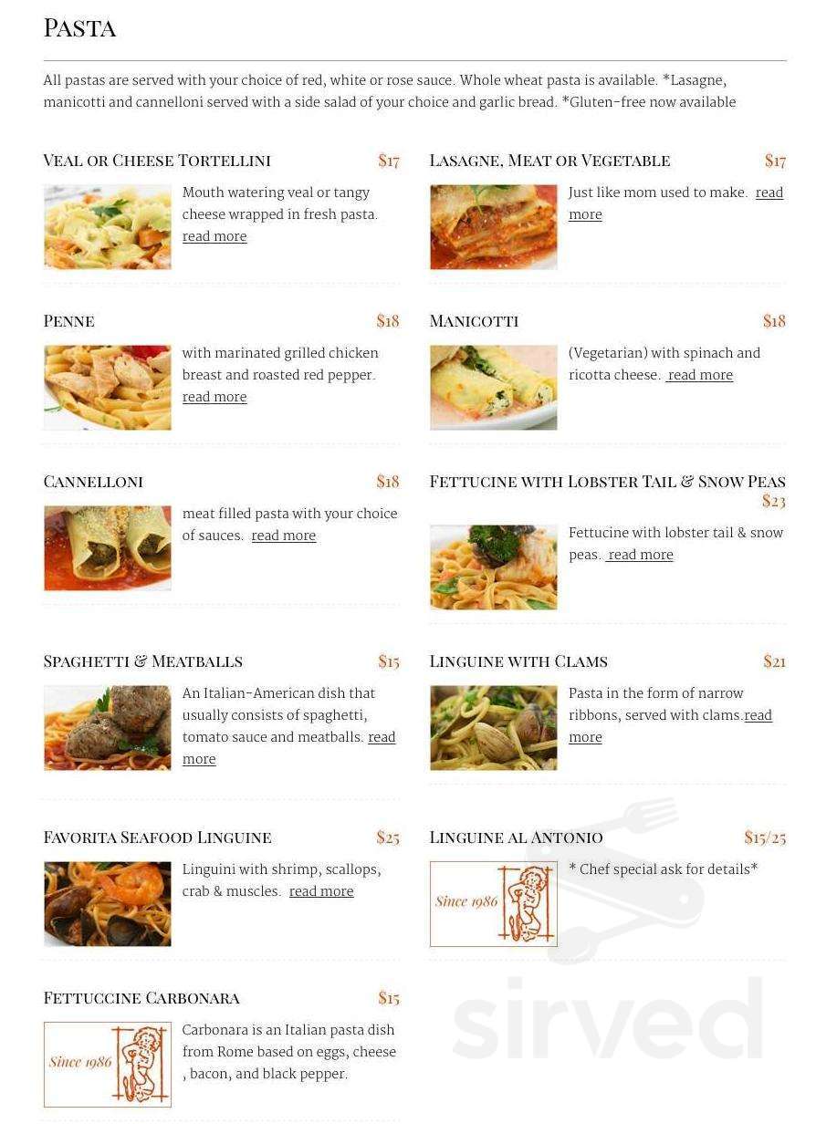 Menu - Ottawa ON's La Favorita | Sirved