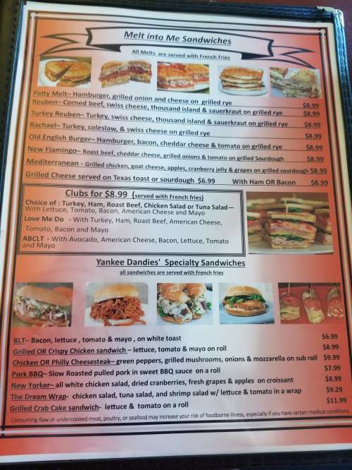 Yankee Doodle Restaurant menu in Wormleysburg, Pennsylvania, USA
