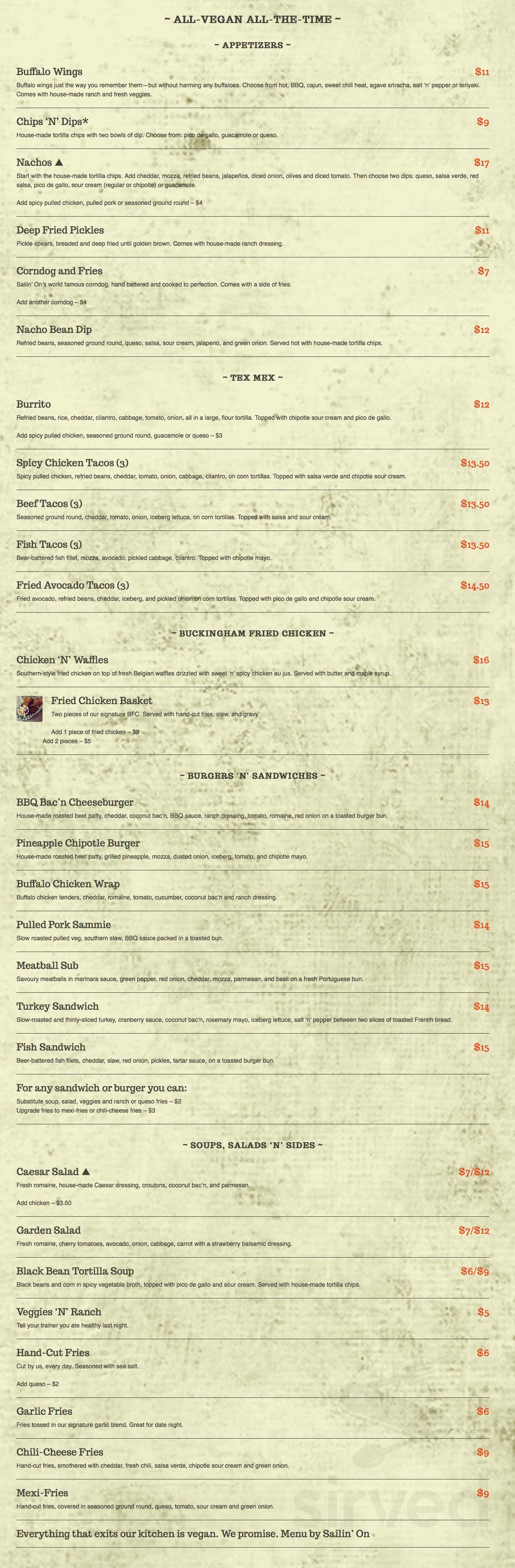 The Buckingham Menu - Edmonton, Alberta | Sirved