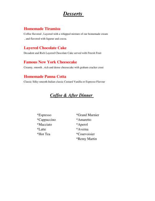 Da Marino NYC menu in New York, New York, USA