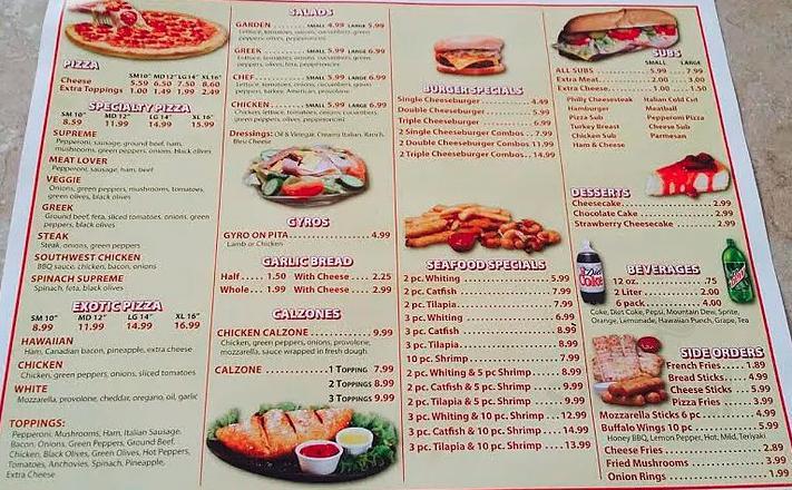 Pizza Plus Sparta menu in Sparta, Georgia, USA