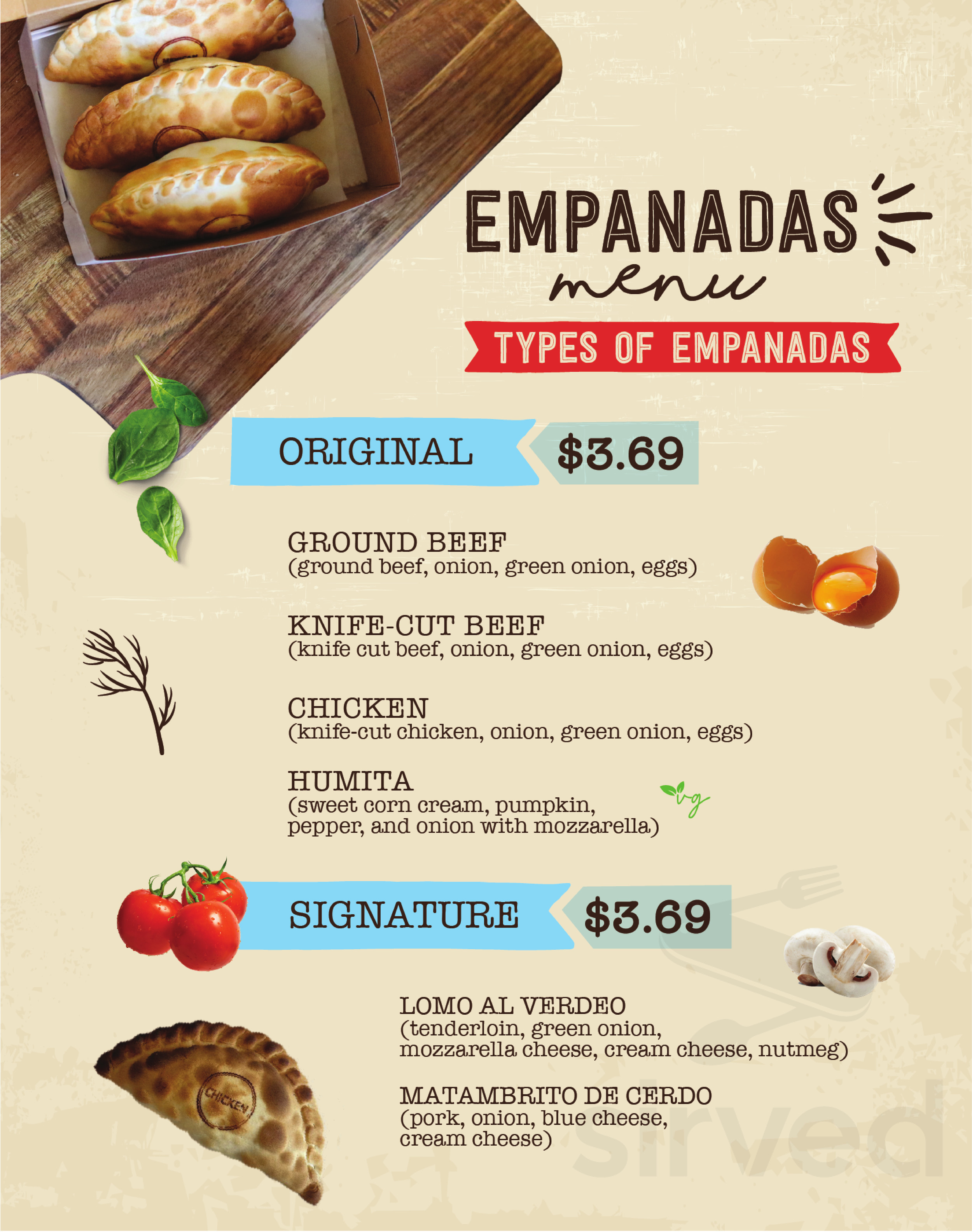All About Empanadas menu in Sunrise, Florida, USA